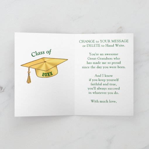 Green and Gold High School Graduation Cards | Zazzle