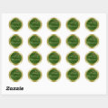Green and Gold, Holly Merry Christmas Classic Round Sticker | Zazzle