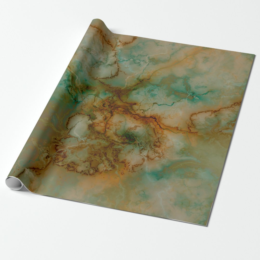 Green and Gold Marble Wrapping Paper | Zazzle