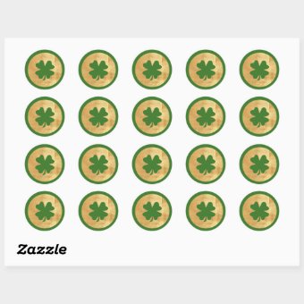 Green and Gold Shamrock Stickers | Zazzle
