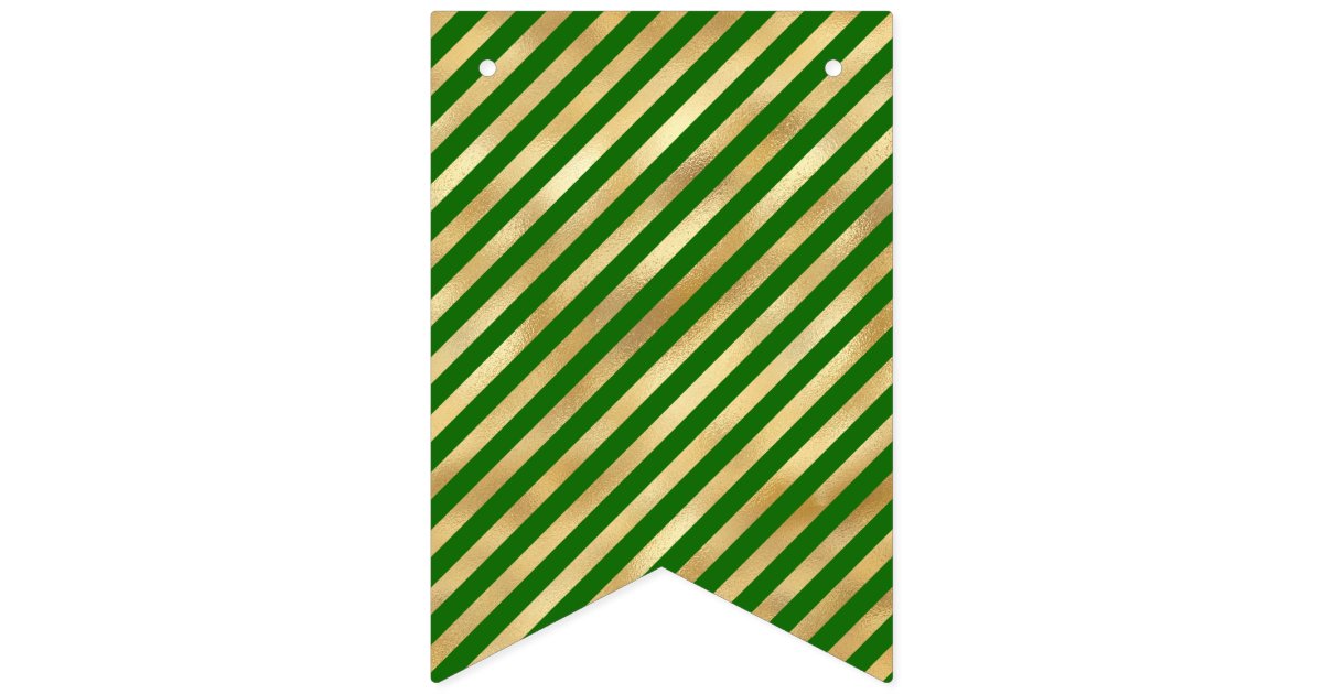 Green and Gold Stripe Bunting Flags | Zazzle
