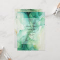 Green and Ivory Alcohol Ink Wedding Invitation | Zazzle