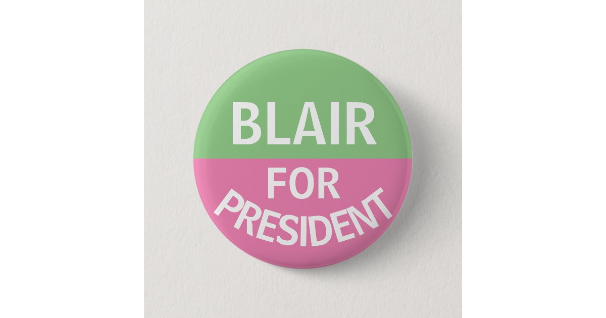 Green and Pink Campaign Button | Zazzle