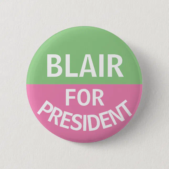 Green and Pink Campaign Button | Zazzle