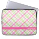Green and Pink Plaid Pattern Laptop Sleeve | Zazzle