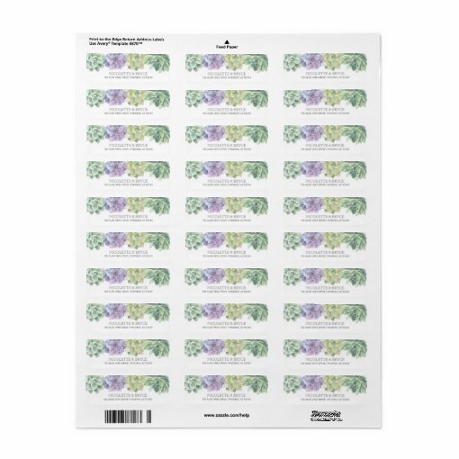 Green and Purple Succulents Wedding Return Address Label | Zazzle