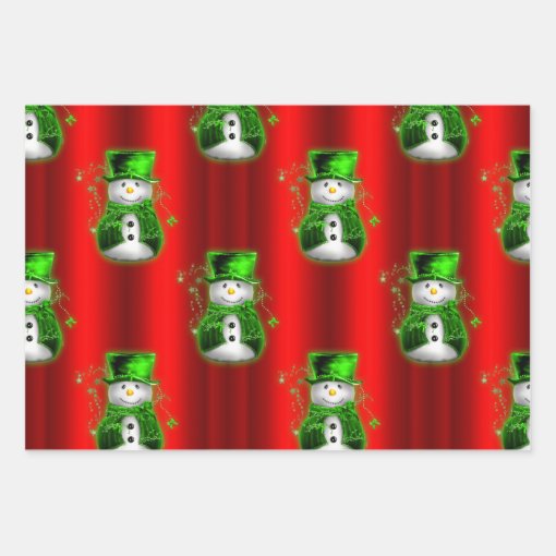 Green and Red Christmas Wrapping Paper Sheets | Zazzle