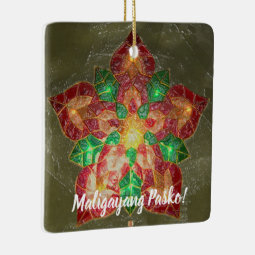 Green and Red Filipino Parol Style, Philippines Ceramic Ornament | Zazzle