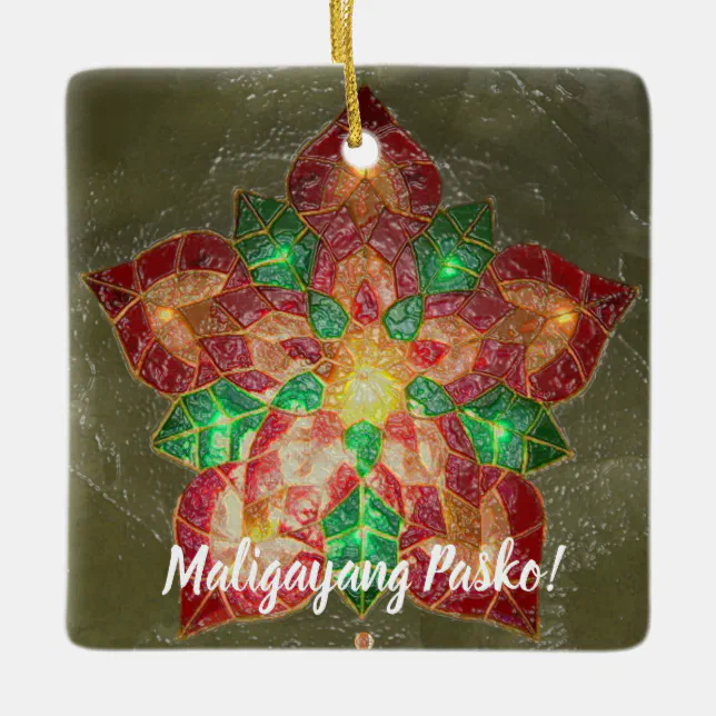 Green and Red Filipino Parol Style, Philippines Ceramic Ornament | Zazzle