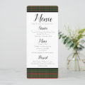 Green and Red Plaid Menu Invitation | Zazzle
