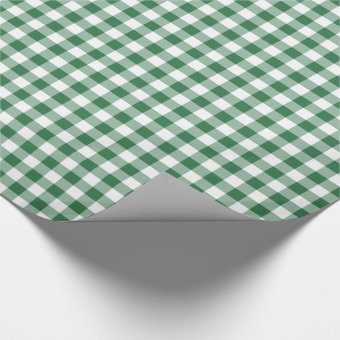 Green and White Check Gingham Wrapping Paper | Zazzle
