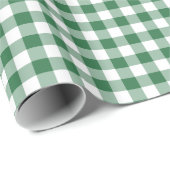 Green and White Check Gingham Wrapping Paper | Zazzle