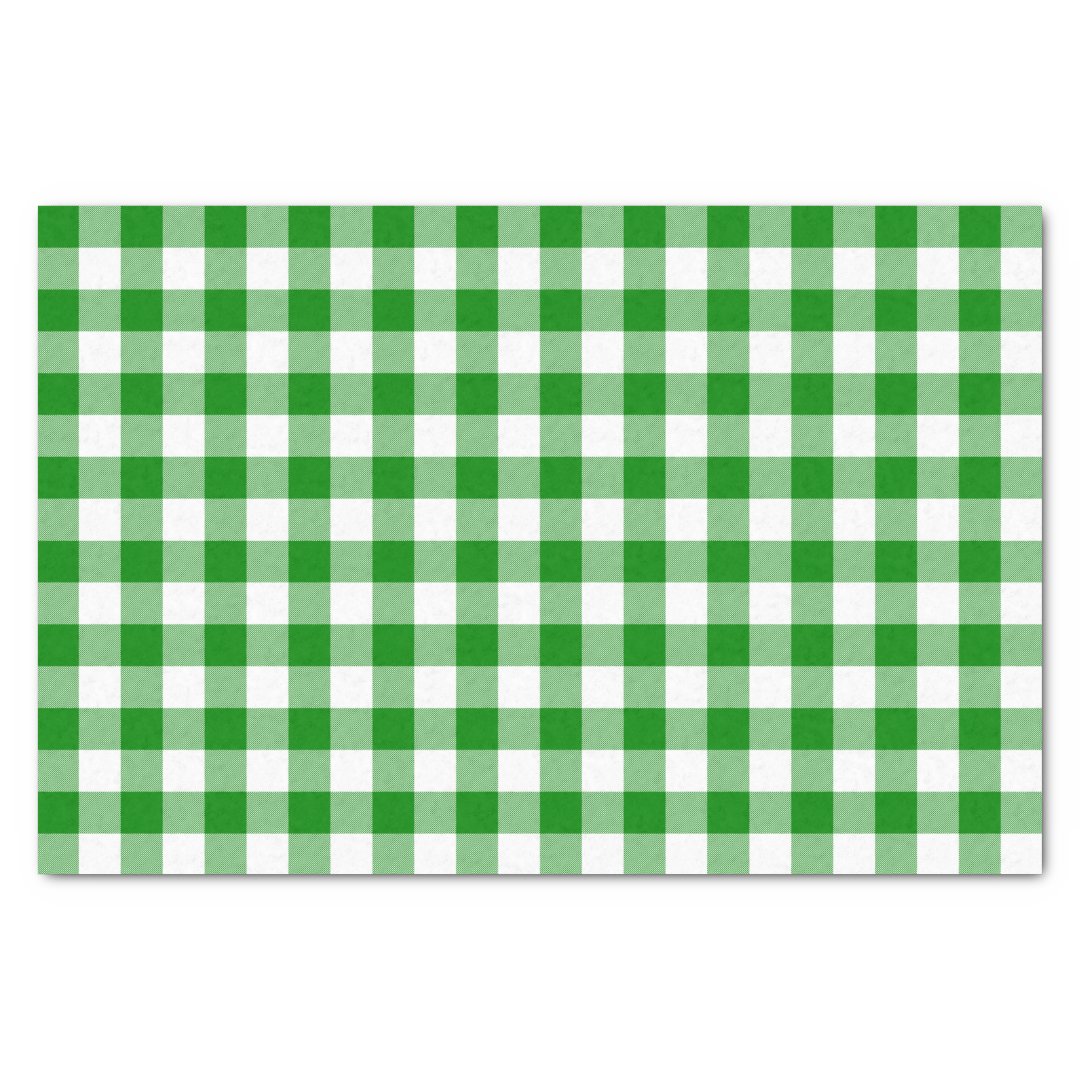 Green and White Check Plaid Tissue Paper | Zazzle