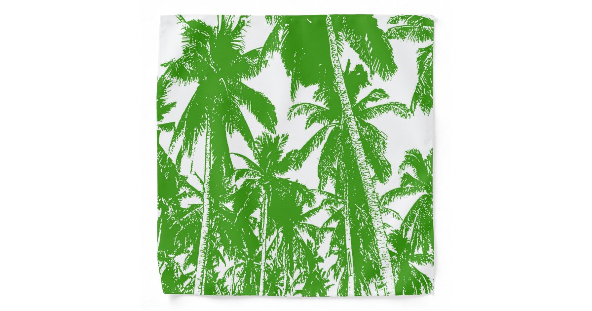 Green and White Effect Palm Trees Design Bandana | Zazzle