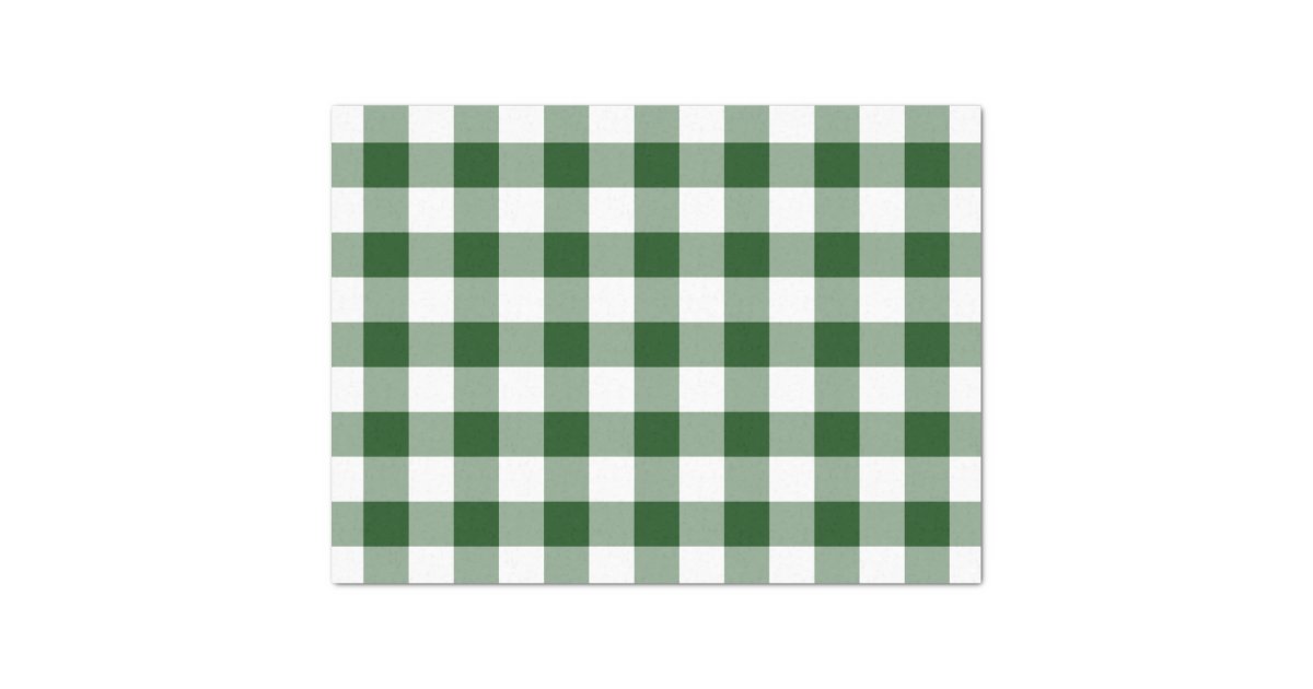 Green and White Gingham Pattern Tissue Paper | Zazzle