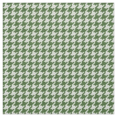 Green and White Houndstooth Fabric | Zazzle