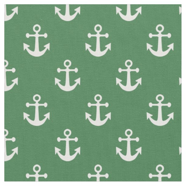Anchor pattern fabric | Zazzle