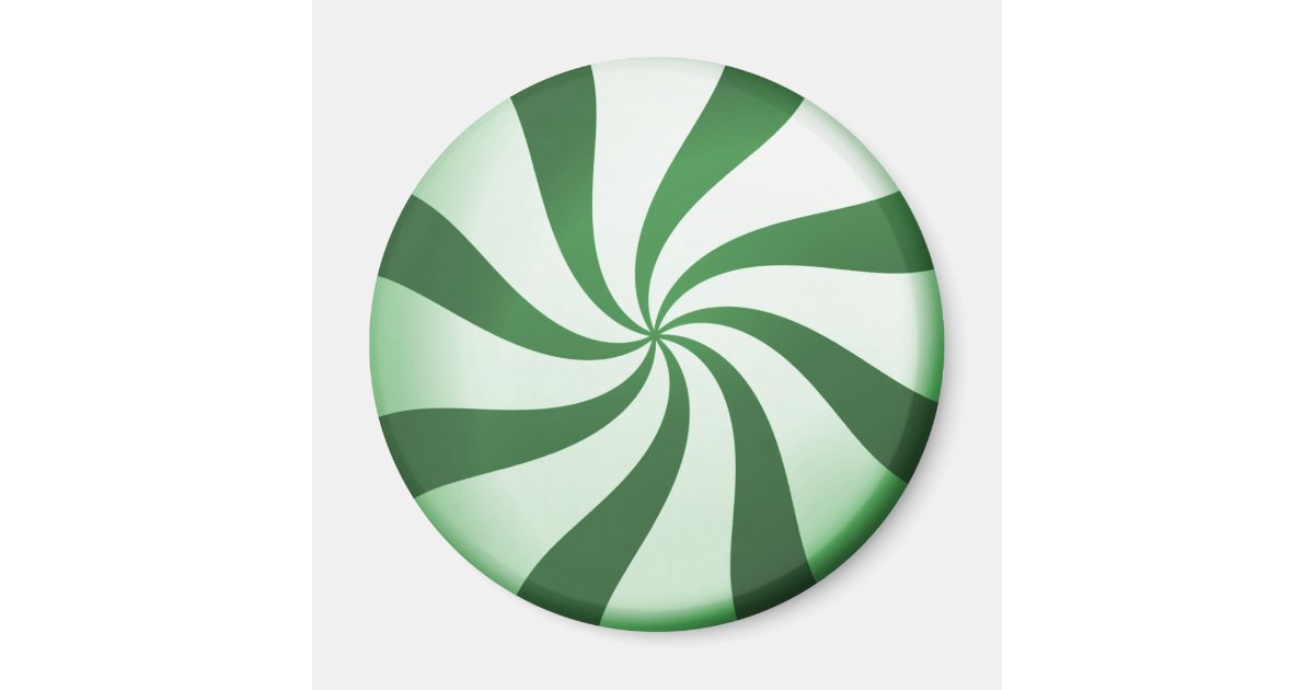 Green and White Peppermint Candy Magnet | Zazzle