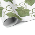 Green and White Pumpkin Vines Wrapping Paper | Zazzle