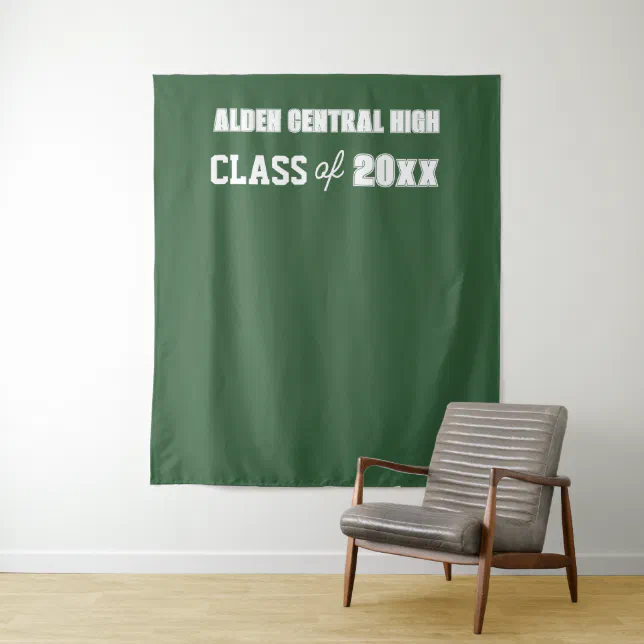 Green and White School Colors Photo Backdrop | Zazzle