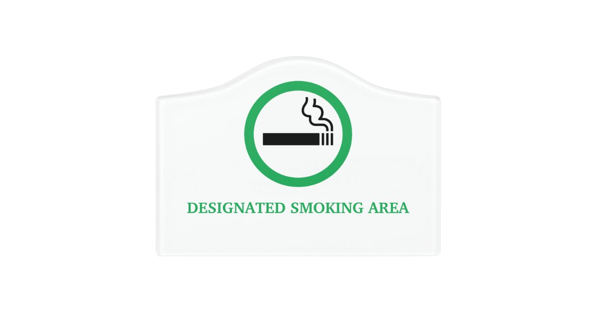 Green and White Smoking Area Metal A-Frame Door Sign | Zazzle