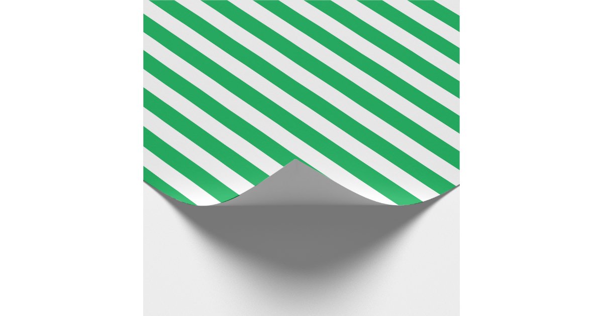 Green and White Stripes Pattern Wrapping Paper | Zazzle
