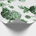 Green And White Vintage Botanical Floral Toile Wrapping Paper | Zazzle