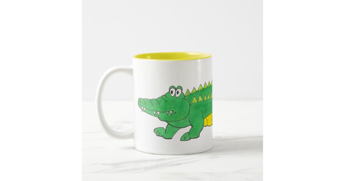Green and Yellow Alligator Gator Mug | Zazzle