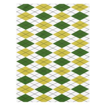 Green and Yellow Argyle Pattern Tablecloth | Zazzle