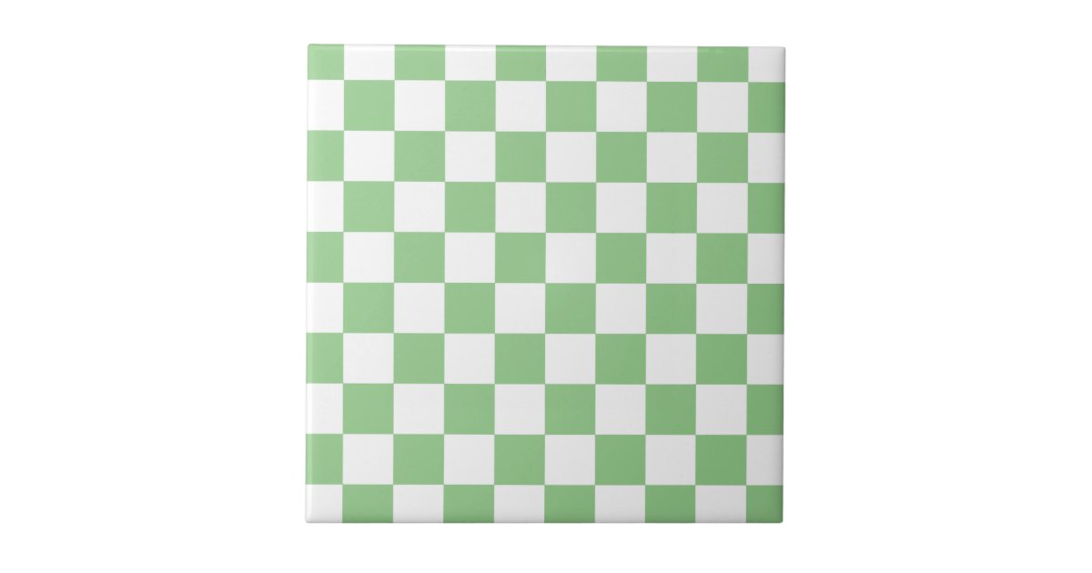 Green Apple Checkerboard Ceramic Tile | Zazzle
