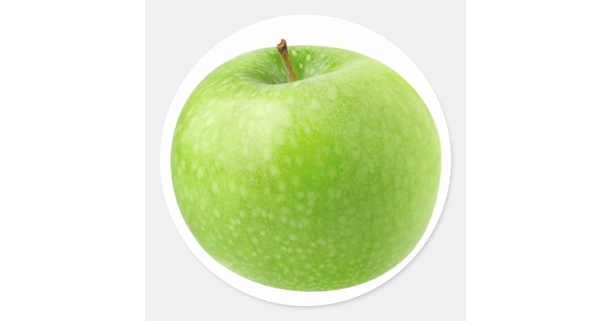 Green apple classic round sticker | Zazzle