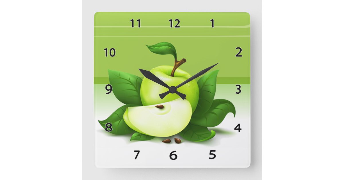 Green Apple Clock | Zazzle