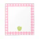 Green Apple Pink Gingham Teacher Notepad | Zazzle