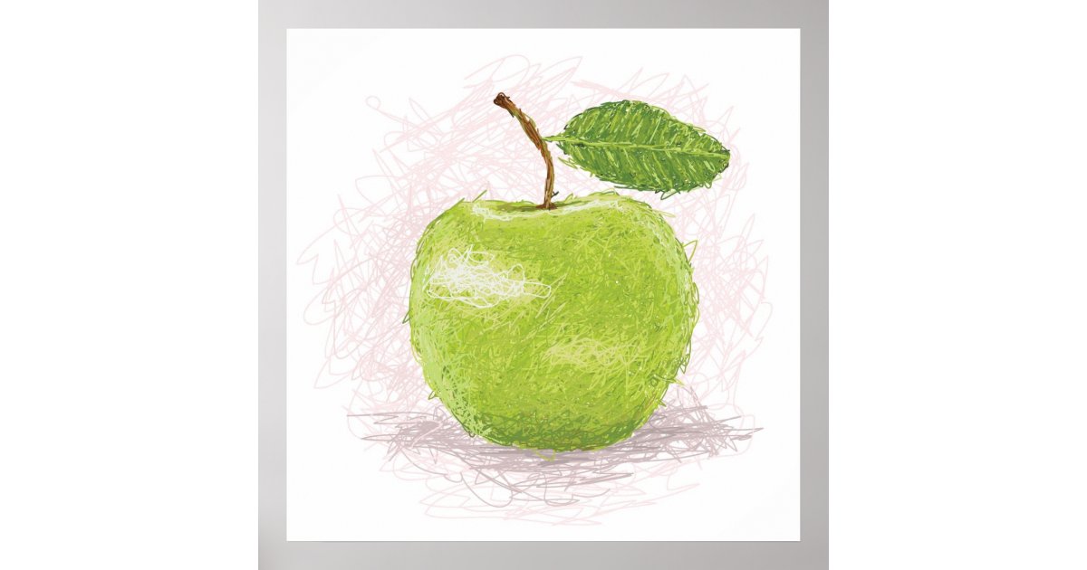 green apple poster | Zazzle