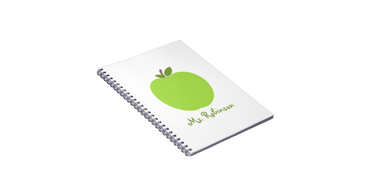 Green Apple Spiral Notebook For Teachers | Zazzle