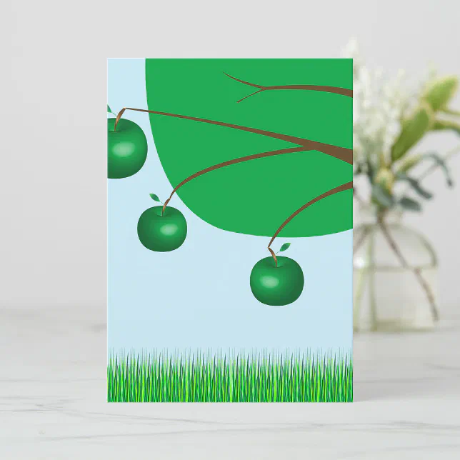 Green Apple Tree Invitation | Zazzle