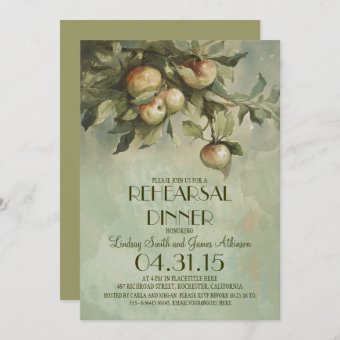 green apple tree rehearsal dinner invitations | Zazzle