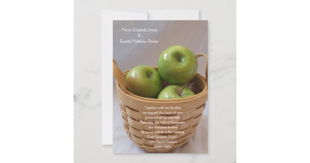 Green Apple Wedding Invitations | Zazzle
