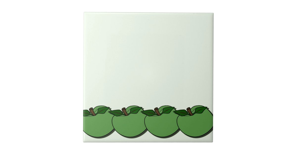 Green Apples Design Ceramic Tile | Zazzle