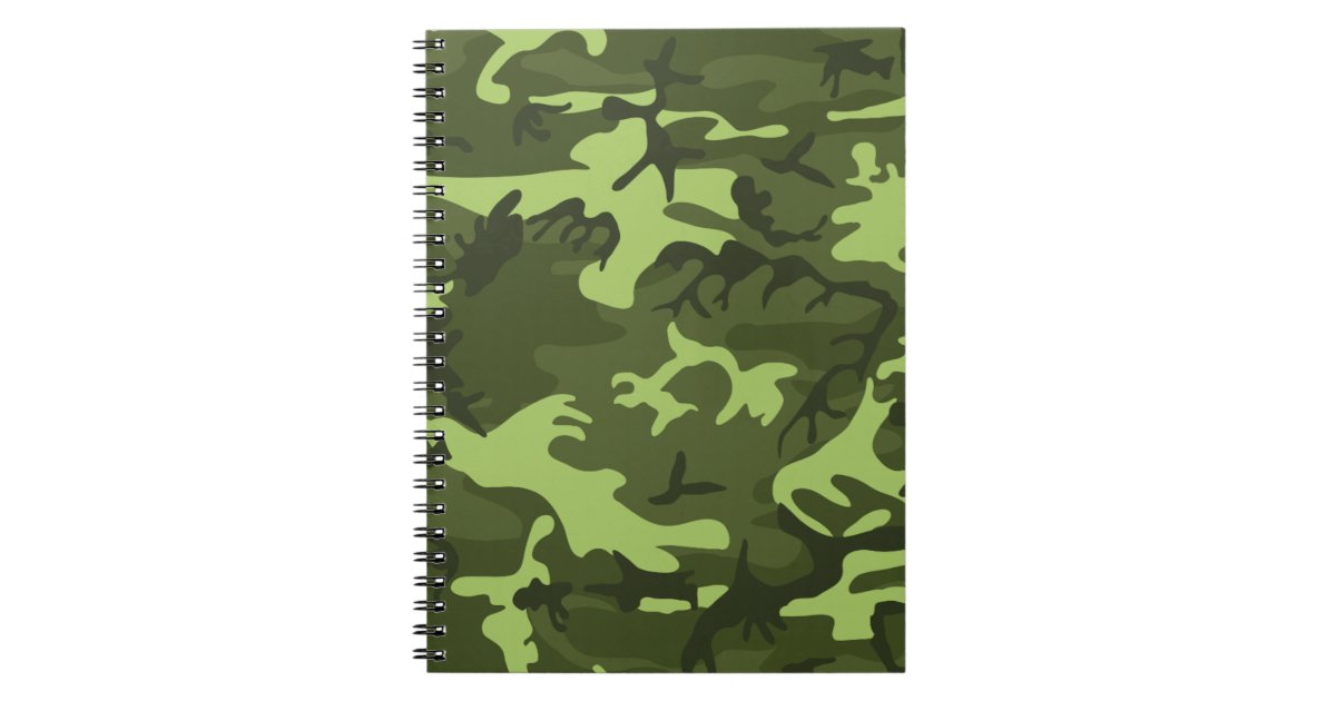 Green army camouflage design notebook | Zazzle