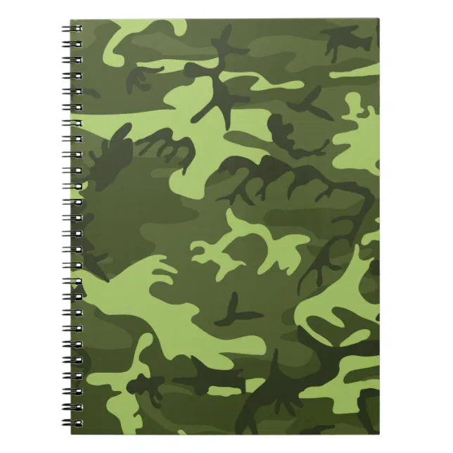 Green army camouflage design notebook | Zazzle