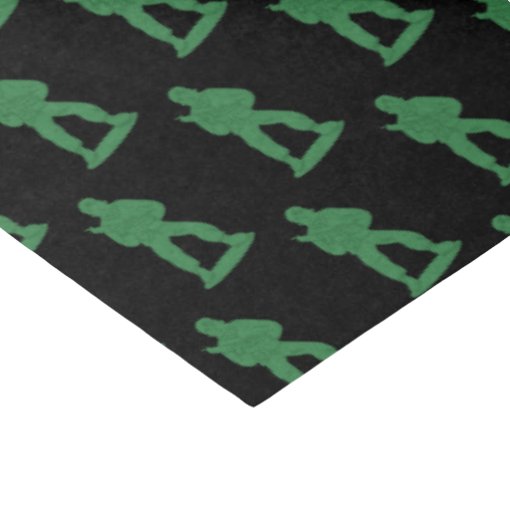 Green Army Men on Black Pattern Tissue Paper | Zazzle