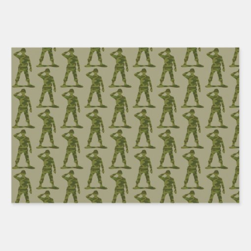 Green Army Men Trio Wrapping Paper Sheets | Zazzle