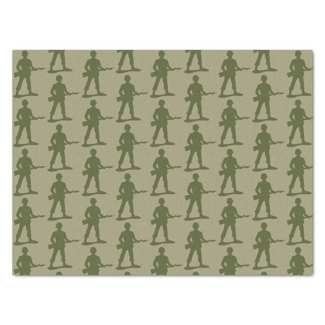 Green Army Soldiers Pattern Tissue Paper | Zazzle