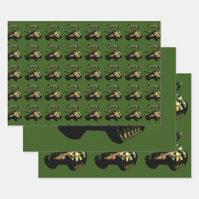 Green Army Tank, Wrapping Paper Sheets | Zazzle