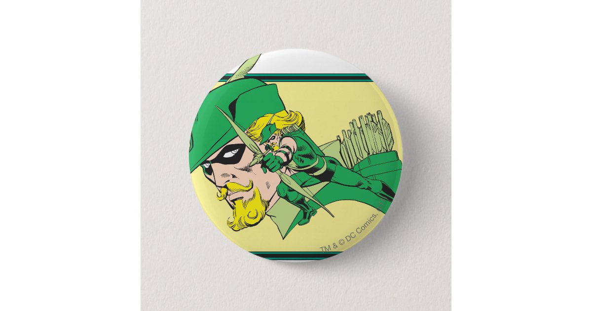 Green Arrow Head Shot Button | Zazzle