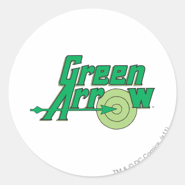 Green Arrow Logo Classic Round Sticker | Zazzle