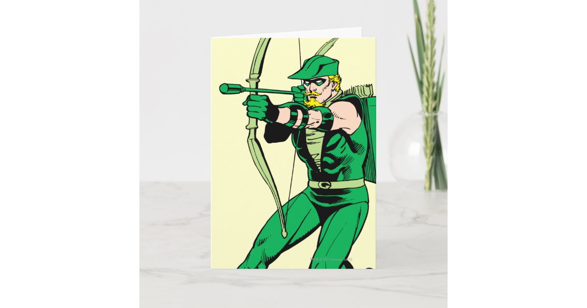 Green Arrow Shooting Arrow Card | Zazzle