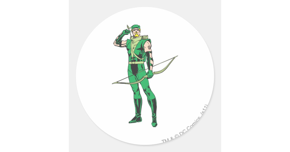Green Arrow with Target Classic Round Sticker | Zazzle