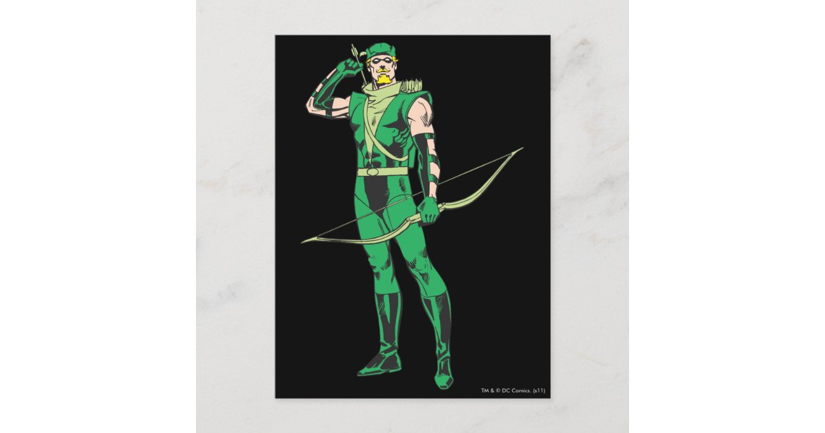 Green Arrow with Target Postcard | Zazzle